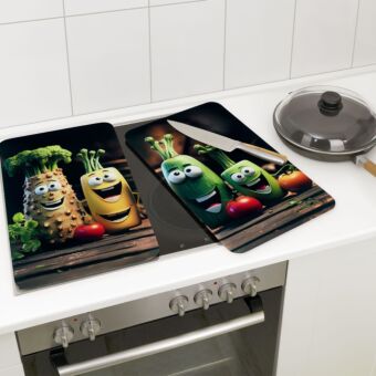 2 plaques de recouvrement en verre Légumes rigolos ⋆ Lehner Versand